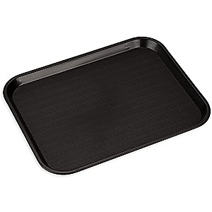 Carlisle FoodService Products Cafe Plastic Fast Food Tray, 14" x 18", Black, (Pack of 12)