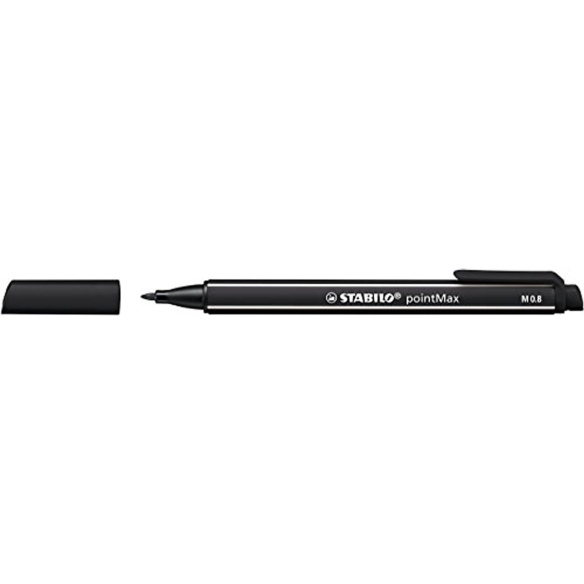 STABILO pointMax Nylon Tip Pen - Black Blister 4