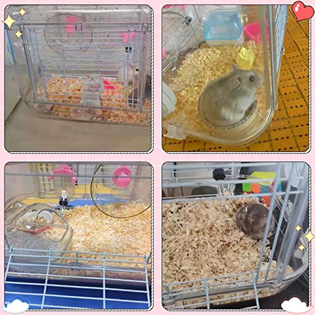 kathson Dwarf Hamster Cages and Habitats Portable Hamsters Travel Cage Transparent Gerbils Cages Small Animal Carry Case with Accessories Food Bowl Water Bottle Running Wheel for Ferret Hedgehog