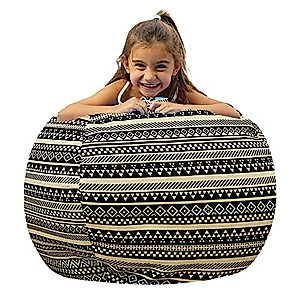 EMMandSOPHIE Kids Bean Bag Chairs- Bean Bag Chair Kids- Toddler Bean Bag Chair- Beanbag Chairs for Kids and Teens-Stuffed Animal Holder- Bean Bag Cover-Stuffed Animal Bean Bag Storage