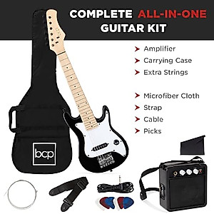 Best Choice Products 30in Kids Electric Guitar Beginner Starter Kit w/ 5W Amplifier, Strap, Gig Bag, Strings, Picks - Black