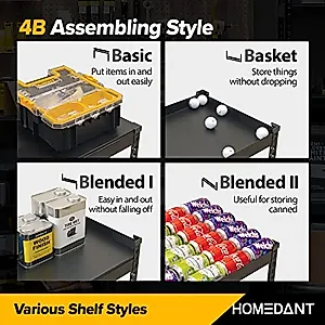 HOMEDANT 5 Tier Laminated Metal Shelving Unit Adjustable Garage Storage Utility Rack Heavy Duty Shelves Organization Multipurpose Shelf Warehouse Basement Shed Pantry 31.9" W x 16.2" D x 71.3" H 1Pack