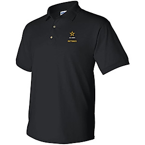 MilitaryBest U.S. Army Retired Polo Black