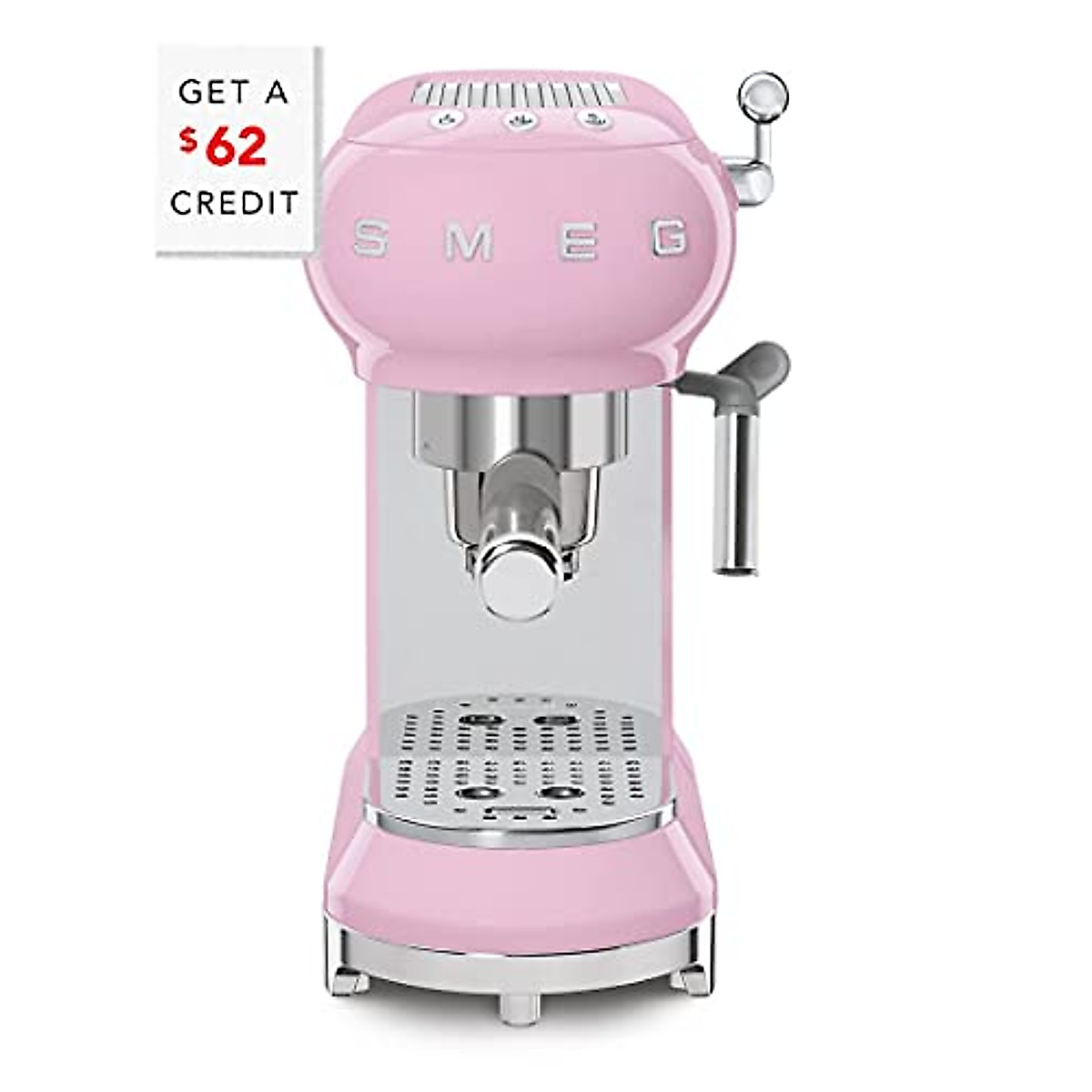 Smeg ECF01RDUS 50s Retro Style Espresso Machine - Pink