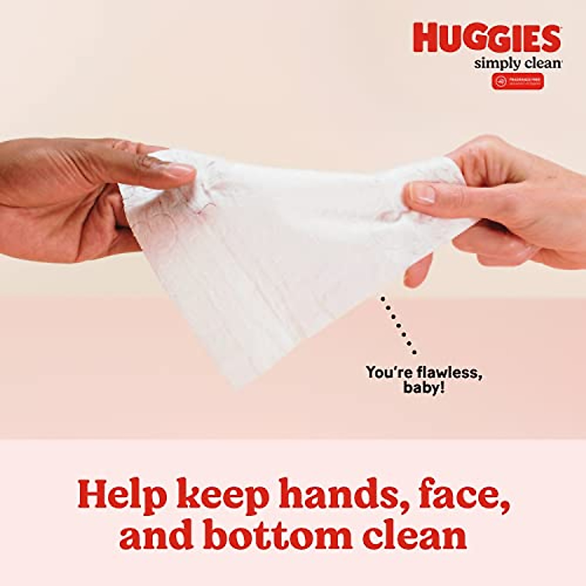 Baby Wipes, Unscented, Huggies Simply Clean Fragrance-Free Baby Diaper Wipes, 1 Flip-Top Pack (64 Wipes Total)
