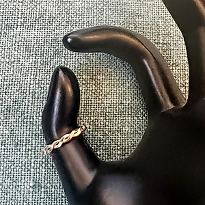 TOE RINGS & THINGS Thumb Ring | Twine Medley | .925 Sterling Silver & Gold Filled Braid | Fitted Thumb Ring (8)