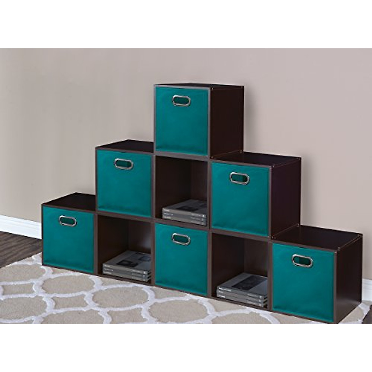 Niche Cubo Foldable Fabric Storage Bins, Teal, Set of 6