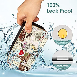 Tour Eiffel Vintage, Paris Bento Lunch Box Leak-Proof Bento Box Food Containers with 2 Compartments for Offce Work Picnic Black-Style