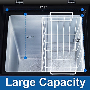 Kalamera. 3.5 Cu.ft Chest Freezer-Freestanding For Home/Apart With Lowest -4℉ Black, KCF-100-SS