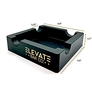 Elevate Bar Co.™ Shatterproof Silicone 4-Person Cigar Ashtray, Built with Extra Wide Cigar Rest, Designed for indoor and outdoor use