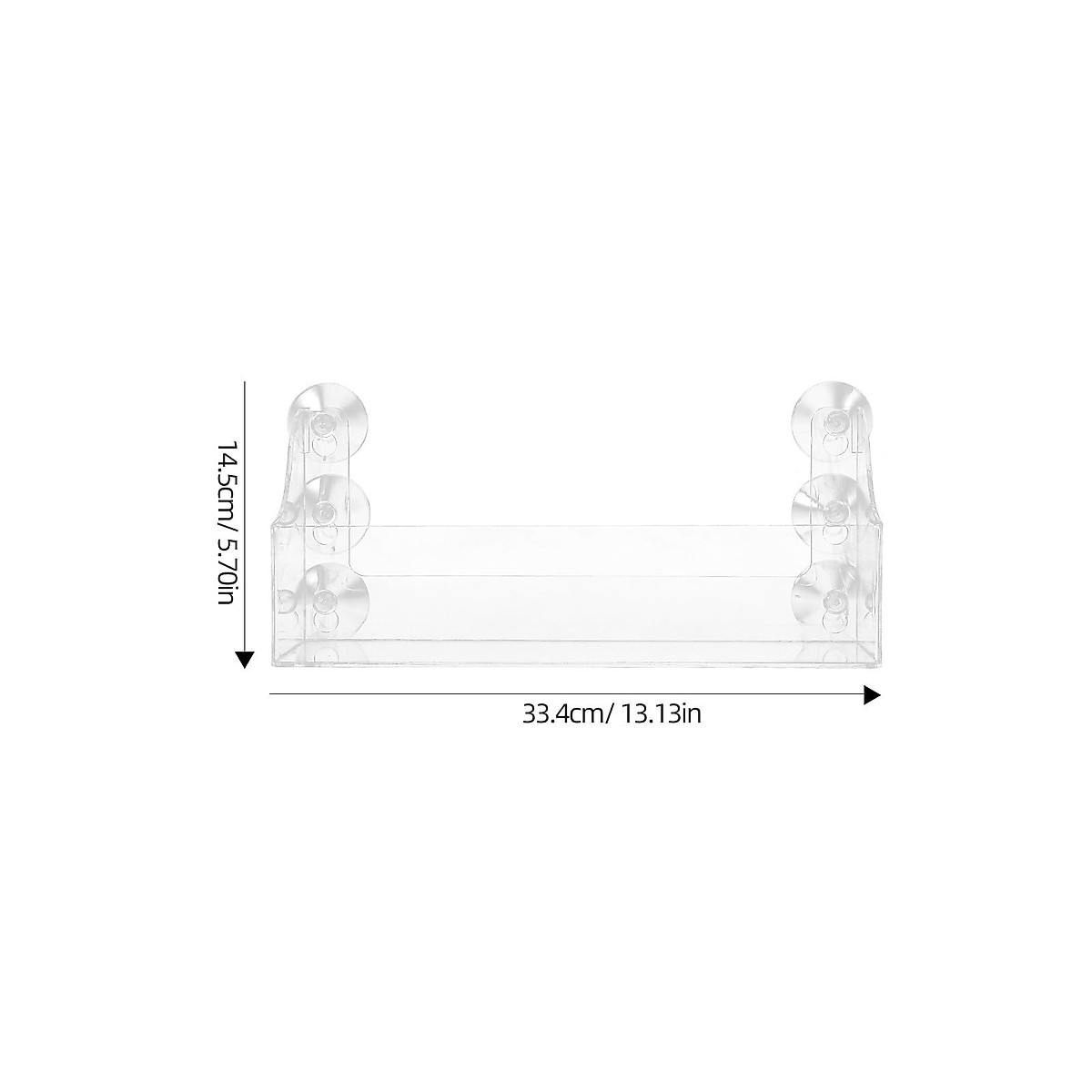 Clear Organizer Box Acrylic Floating Wall Shelf Wall Mounted Bathroom Suction Cup Window Shelf for Indoor Plants Garden 14.7 35.7cm Clear Shelves