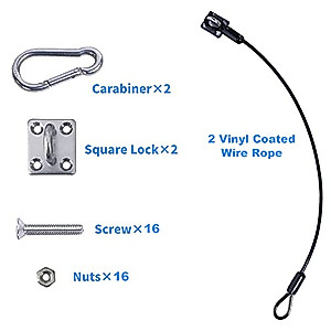 ZWIN 2PCS Trash Can Lid Lock Outdoor for Animals, Metal Garbage Can Lid Lock Strap, Bear Proof Trash Can Strap for Animals, Dogs, Squirrels Etc, Durable Wire Rope Lock Kit for Any Size Trash Can