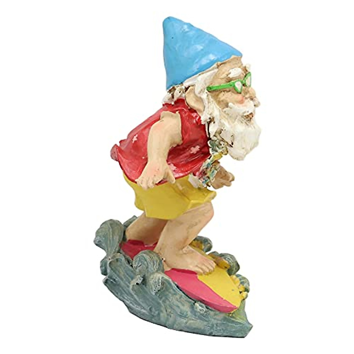 Ebros Free Spirited Hippie Hawaii Themed Vacation Fairy Garden Gnome Holding Aloha Banner Figurine DIY Mr Gnomes Collection Statue Home Decor