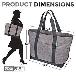 Creative Green Life Extra Large, Sturdy Tote Bag for Women (Gray) | Easy Grip and Extra Large Travel Tote Bag with Zipper | Women Tote Bag for Work