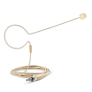 Sujeetec Headset Headworn Microphone - 3.5mm Screw Lock Head Microphone for Sennheiser Wireless System & Bodypack Transmitter – Beige Single Earhook Omnidirectional Headset Head Mic