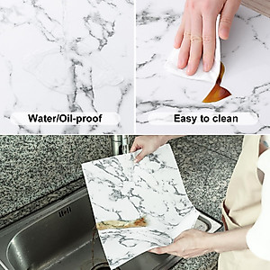 Homaxy Faux Leather Heat Resistant Placemats for Dining Table Set of 6, Waterproof Wipeable Washable PU Table Mats, Easy to Clean Anti-Slip Place Mats, 11.8" x 17", Marble