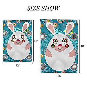 My Little Nest Seasonal Garden Flag Happy Easter Bunny Double Sided Vertical Garden Flags for Home Yard Holiday Flag Outdoor Decoration Farmhouse Banner 12"x18"