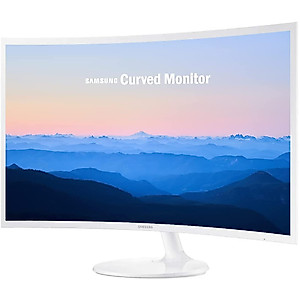 2022 Newest Samsung Flagship 27" FHD Curved LED Backlight Computer Monitor for Business with VGA, HDMI, Ultra-Slim Design with Wide Screen, 4ms Response, 60Hz Refresh, 3000:1 Contrast Ratio, White+JVQ
