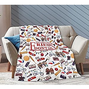 NEDOIAA Friends Blanket Flannel Throw Soft Lightweight Blankets for Men Women Boys Gifts Room Chair Bed Home Decor 50'x40', White, 50*40in