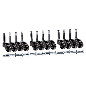 MAGICLULU 12 Pcs Desk Chair Rod Wheel Office Chair Caster Wheels Office Chair Replacement Wheel Heavy Duty Castors Office Chair Wheels for Wood Floors Zinc Alloy Universal Computer Chair
