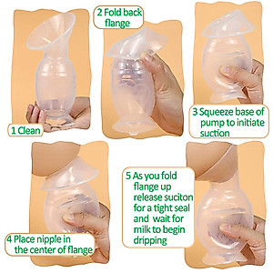 haakaa Manual Breast Pump 5oz/150ml & Colostrum Collector Kit for Breastfeeding (0.1oz/4ml, 6 pk)