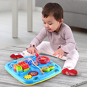 PLAY Baby Activity Table & Learing Table, 7-in-1 Multi Kids Activity Table Set Early Education Toy, Musical Table & Block Table, Toys for Toddlers Infants Kids 1 2 3 Year Olds Boys Girls Gifts