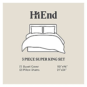 HiEnd Accents Sydney 3 Piece Super King Duvet Cover Set, Champagne Metallic Gold Jacquard Woven Fabric Bedding Set, Modern Contemporary Bed Set, 1 Comforter Cover and 2 Pillowcases