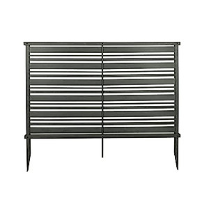 Enclo Privacy Screens EC18015 4 ft H x 5.3 ft W Fresno Outdoor Privacy Fence Screen WoodTek Vinyl No-Dig Kit 2 Panels, Charcoal