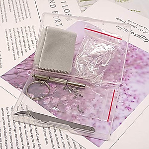 Honbay 10 Pairs 15mm Anti-Slip Silicone Screw-in Eyeglass Nose Pads Air Chamber Nose Pads Eyeglass Repair Kit(Nose Pads + Screws + Screwdriver + Tweezer + Cleaning Cloth + Storage Case)