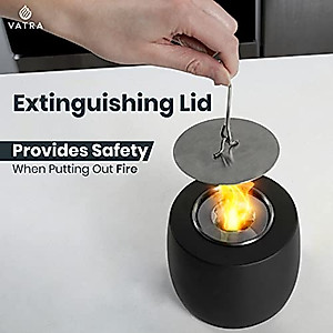 Vatra - Rubbing Alcohol Tabletop Fire Pit for Indoor Outdoor - Durable Mini Concrete Portable Fire Pit with Matte Finish - Odorless Smokeless Fire Pit - 60-90 Min Burn Time - Smores Maker Fireplace