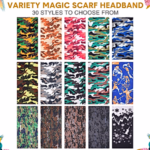 Tarpop 30 Pcs Neck Gaiters Scarf Elastic Wrap Headband Sweat Absorbing Bandana for Women Men Sports Yoga Running(Vibrant Style)