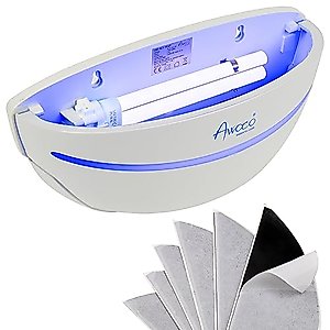 Awoco LED 5W Wall Mount Sconce Sticky Fly Trap Lamp for Capturing Flying Insects, Flies, Mosquitoes, and Moths (Fly Trap + 6 Glue Boards)