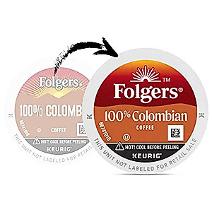 Folgers 100% Colombian Medium Roast Coffee, 72 Keurig K-Cup Pods