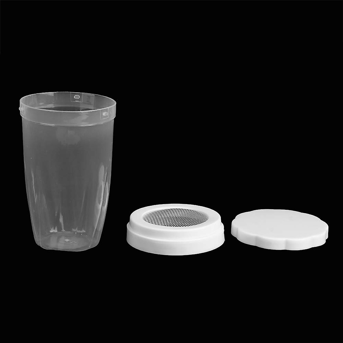 Plastic Powder Shaker with Lid, Powder Sugar Shaker Duster with Fine Mesh Sifter Shaker for Sugar Powder Cocoa Flour Chocolate Coffee Sifter Baking Accessories