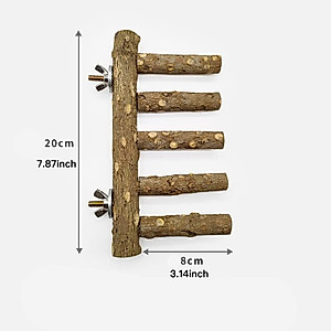 AWXZOM Natural Wood Bird perches Bird Ladder Perch Parrot Ladder Hamster Climbing Toys Nature Wood Stand Parrot Chew Toy for Small Animal
