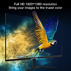 AOYODKG 24" Professional Thin 75Hz 1080p LED Monitor Frameless 5MS Response Time Computer Screen, sRGB 99%, 3000:1 + DC/HDMI/VGA, Ergonomic Tilt, Gaming Monitor Machine Black, (AYO-A55 Series)