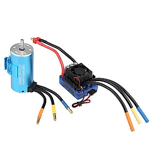 Drfeify RC Waterproof Motor, 4 Pole 12 Slot 3674 2250/2650KV Brushless Motor for RC Off-Road Car(2650KV Motor + 120A ESC + Heatsink)