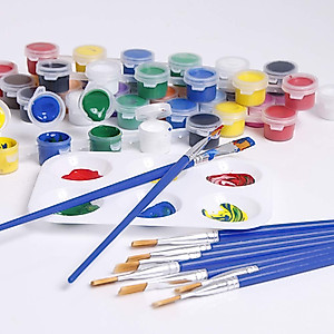 60 Pcs 9mm Wide Flat Paint Brushes Set with Nylon Hair,Small Brush Bulk for Detail Painting,Short Plastic Handle,Acrylic Oil Watercolor Fine Art Painting for Kids,Students,Starter,Teens, Adults, Artis