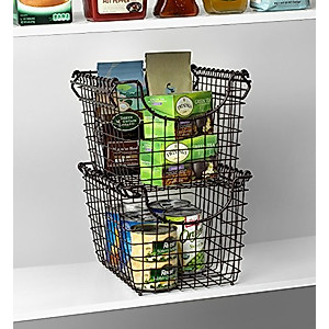 Spectrum Diversified Scoop Stacking Storage Basket, Small, Bronze