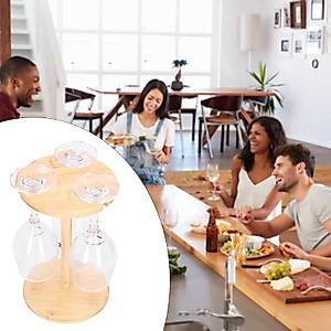 NALLELY Wine Glass Cup Holder,Wine Glass Hanger,Bamboo Wood Goblet Wine Glass Hanging Drain Rack,Installation Size: 25 * 15.5 * 15.5cm,for Home Kitchen Dining Room,Home Decoration