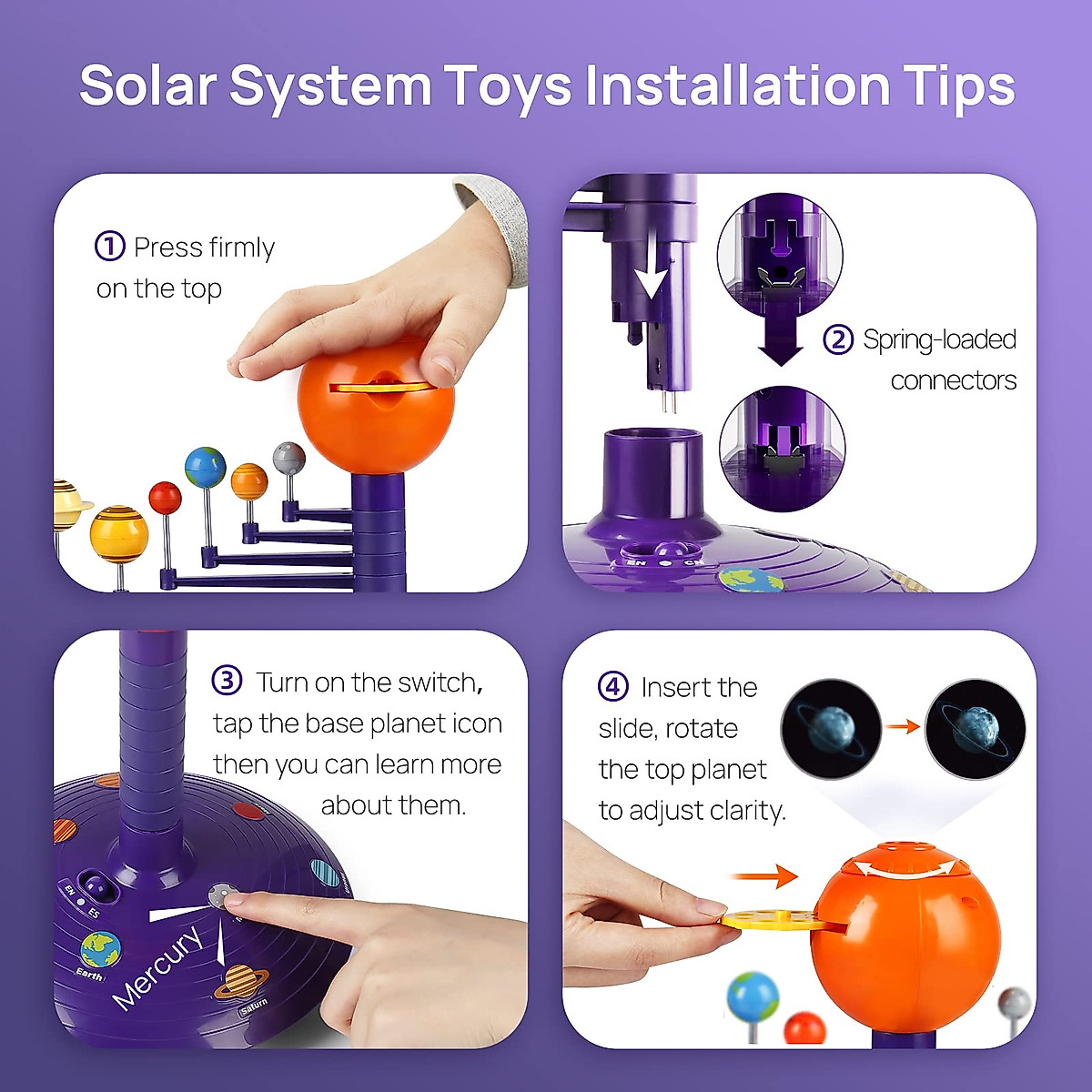 Science Can Solar System for Kids, Talking Astronomy Solar System Model Kit, Planetarium Projector with 8 Planets STEM Space Toys for 3 4 5+ Years Old Boys Girls