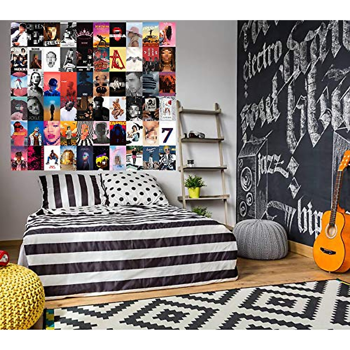 Btaidi 110 Pcs Album Cover Aesthetic Pictures Wall Collage Kit, Album Style Photo Collection Collage Dorm Decor, 70 Album Cover Posters 40 Music Stickers , 4x6 inch Album Cover Poster for Room Bedroom Aesthetic