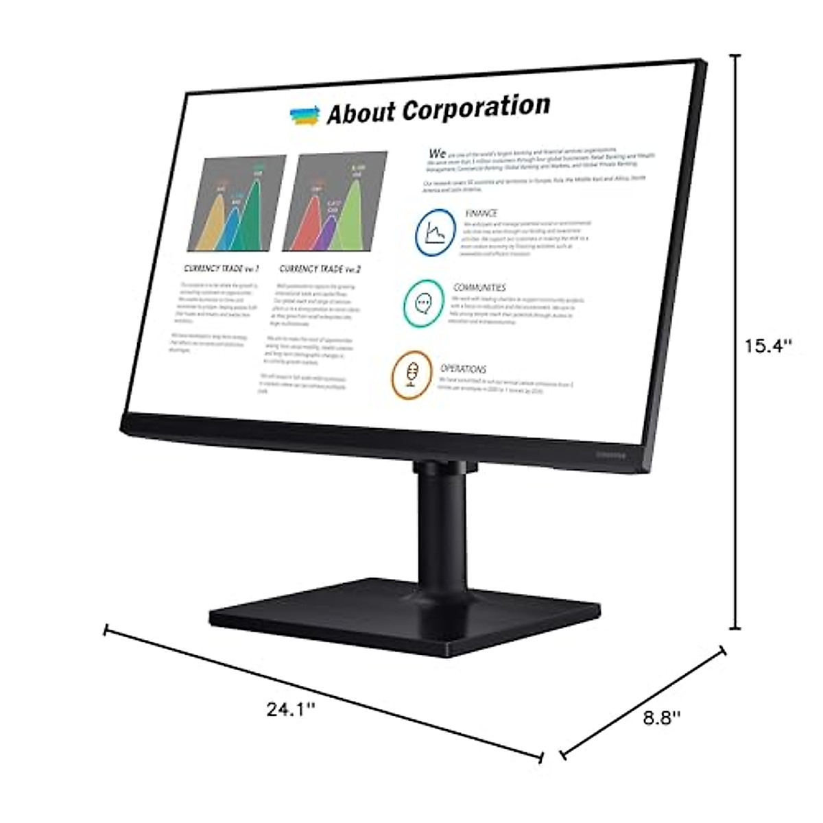 SAMSUNG FT45 Series 27-Inch FHD 1080p Computer Monitor, 75Hz, IPS Panel, HDMI, USB Hub, Height Adjustable Stand, 3 Yr WRNTY (LF27T450FQNXGO),Black