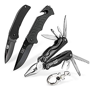 Caterpillar - 4 Pc. Mft, Folding Knife, Pocket Tool Set, Tool Sets, Knives/Blades - No Utility, Knives - Folding (980103)
