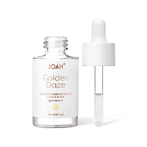 JOAH Self Tanner, Sun & Seoul Golden Daze Sunless Tanning Drops, Moisturizing Self Tanning for Face & Body, Vegan & Cruelty-Free, Medium/Deep 30ml