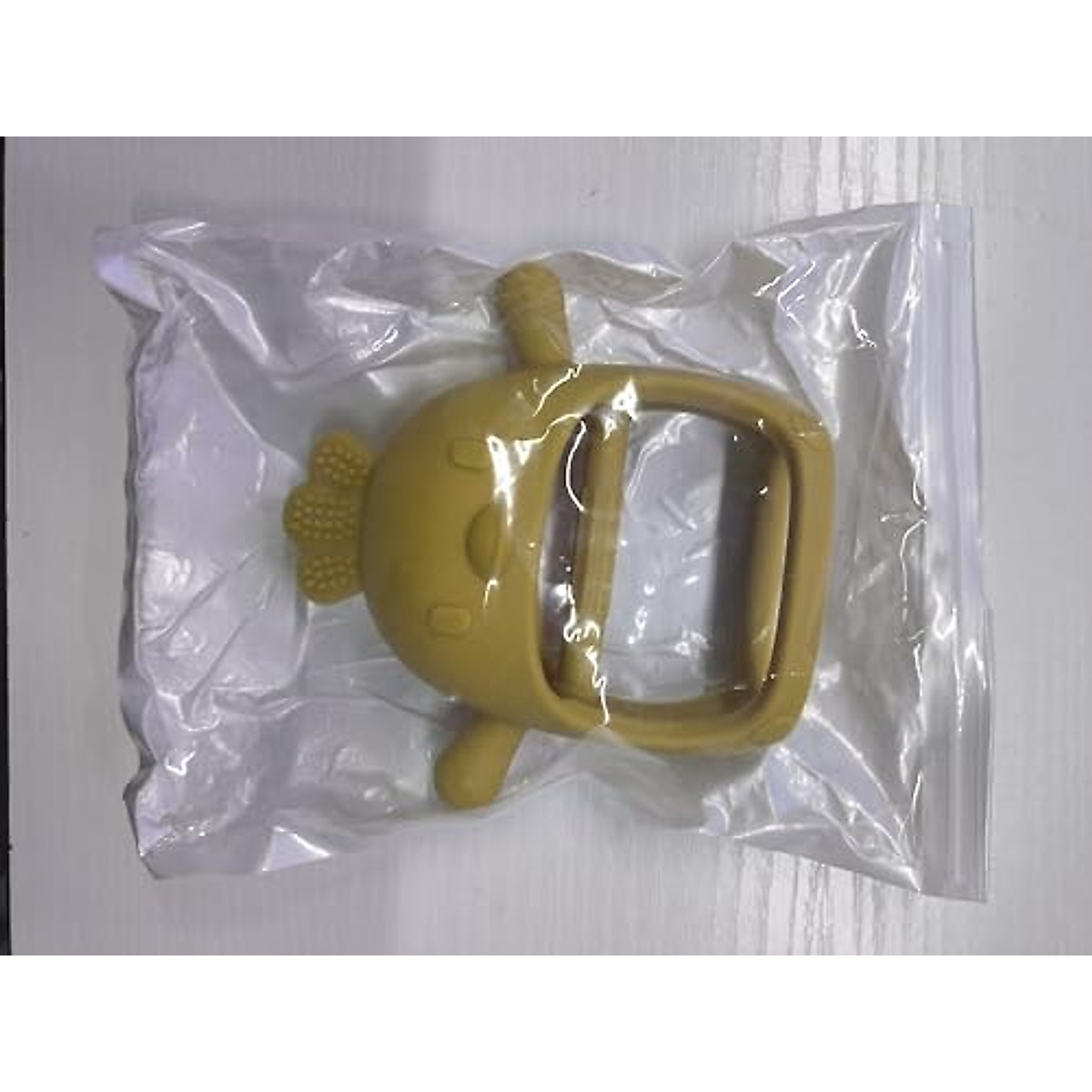 AIXMEET Baby Teething Toys,Silicone Baby Teether for Babies 0-6 Months, Mitten Teething Toy for Soothing Sore Gums, Never Drop Infant Hand Teether,Baby Chew Toys for Sucking Needs,Yellow