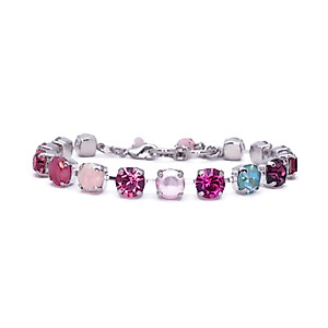 Mariana Enchanted Silvertone Bracelet Pink Purple Aqua Crystal Mix M1156