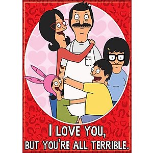 Ata-Boy Bob's Burgers 'I Love You' Magnet Magnet - 2.5" x 3.5" Magnet for Refrigerators, Whiteboards & Locker Decorations…