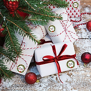 Heyfibro 1.5" Christmas Thank You Sticker Roll, 500 Pcs Thank You Stickers for Retail Stores, Boutique, Winter Holiday Round Thank You Labels for Gift Packing, Cards, Envelopes, Party Supplies