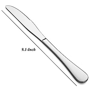 Wyt Dinner Knives Set of 8, Stainless Steel 8 Piece Dinner Knife, Silverware Cutlery Table Knives 9.1-Inch, Mirror Polish and Dishwasher Safe